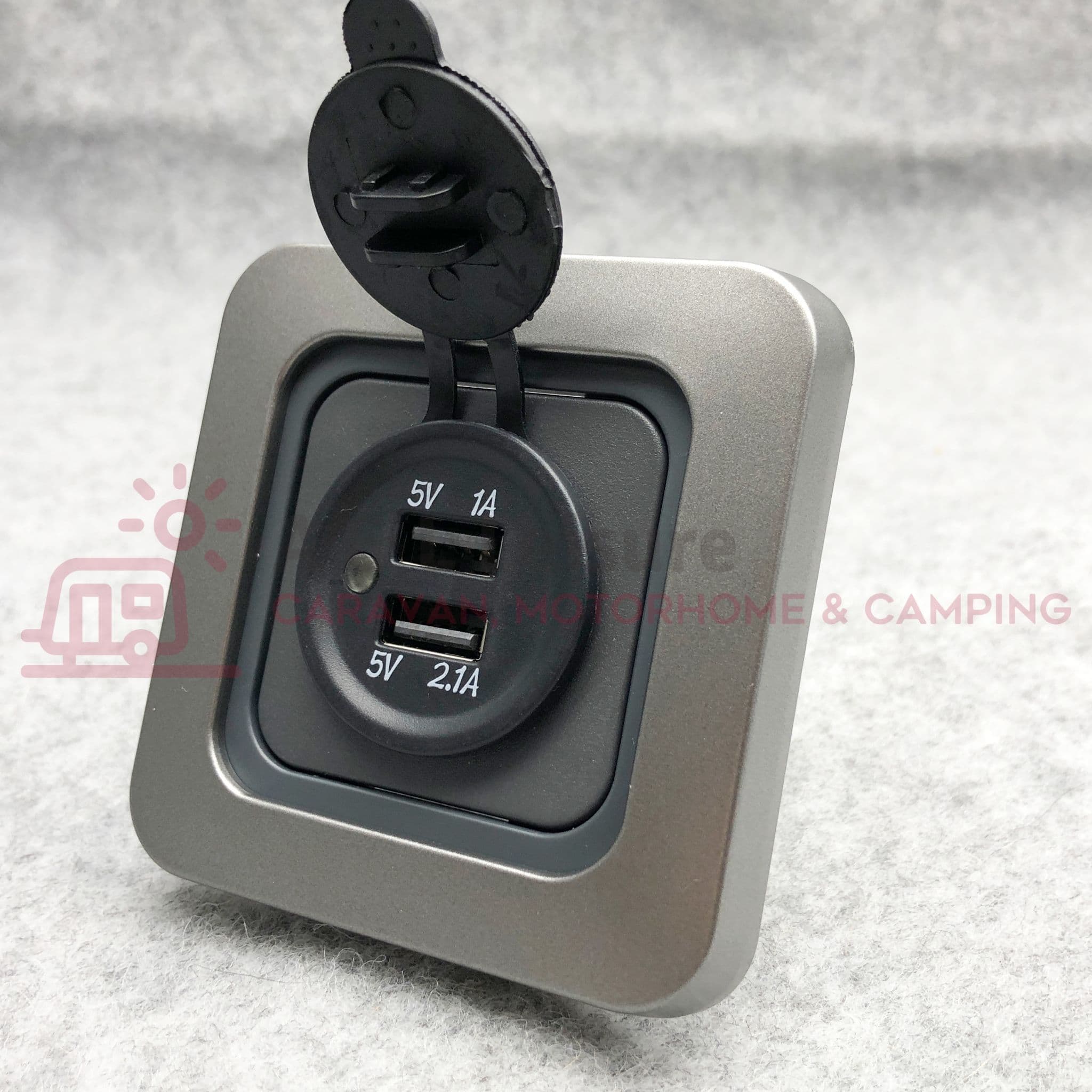 CBE C-Line Twin USB Socket Surround & Faceplate Gun Metal Grey - CT Range